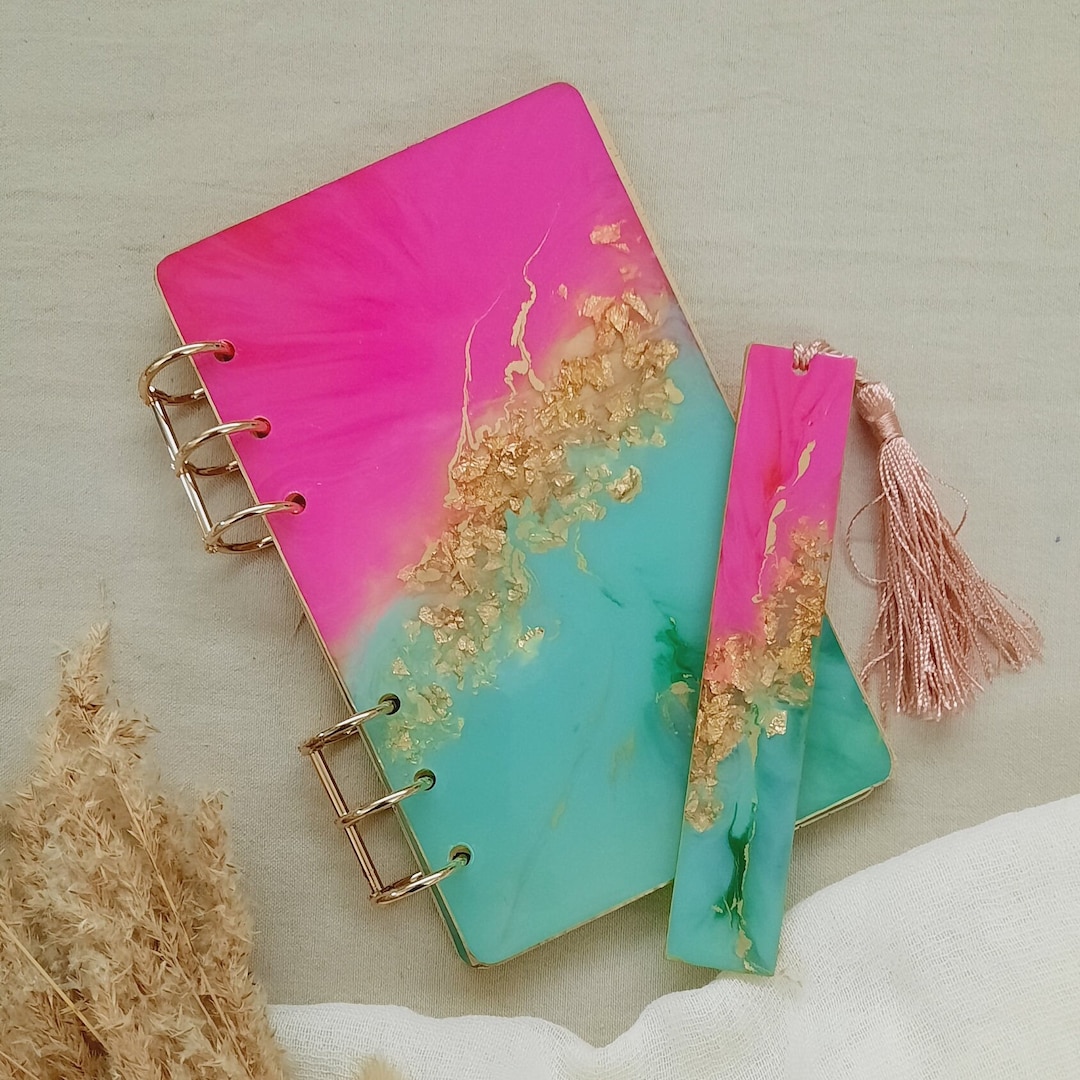 Personalized Resin A6 Journal: Refillable Notebook With Bookmark ...