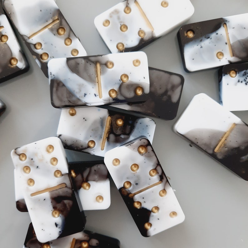 Custom Resin Domino Tiles in Wood Box | Stylish Game Set for ...