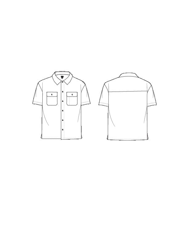 Dickies 1574 Short Sleeve Work Shirt Technical Sewing Mockup - Etsy