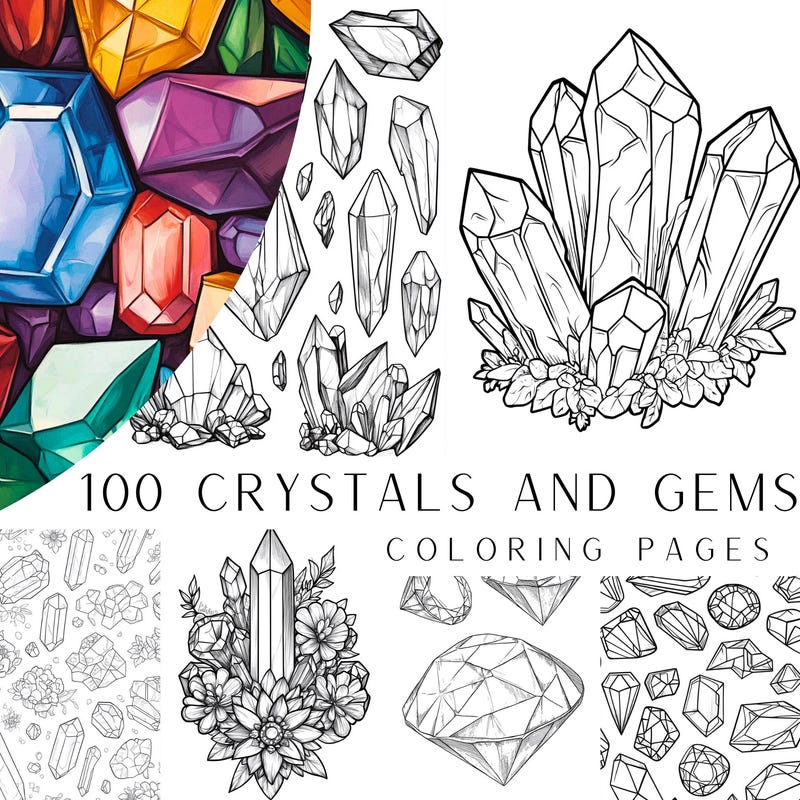 Coloring Sheet Gems - Etsy
