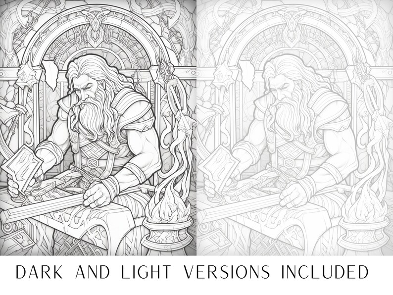 25 Fantasy Blacksmith Coloring Pages Adult and Kids Coloring Book ...