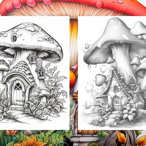 25 Enchanted Mushroom House Coloring Pages - Adult and Kids Coloring ...