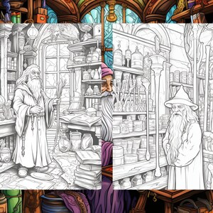 25 Wizardry Shop Coloring Pages - Adult and Kids Coloring Book, Fantasy ...