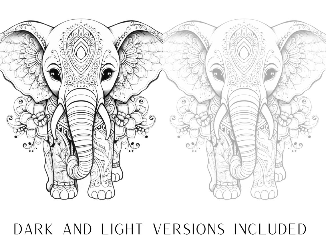 25 Patterned Baby Elephant Coloring Pages - Adults and Kids Coloring ...
