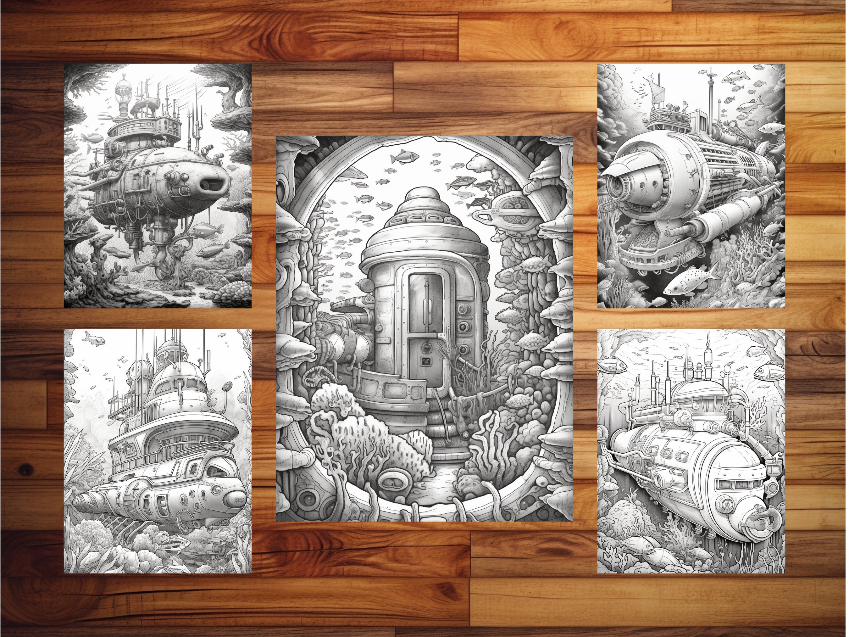 25 Underwater Vessel Coloring Pages Kids and Adults Coloring Book ...