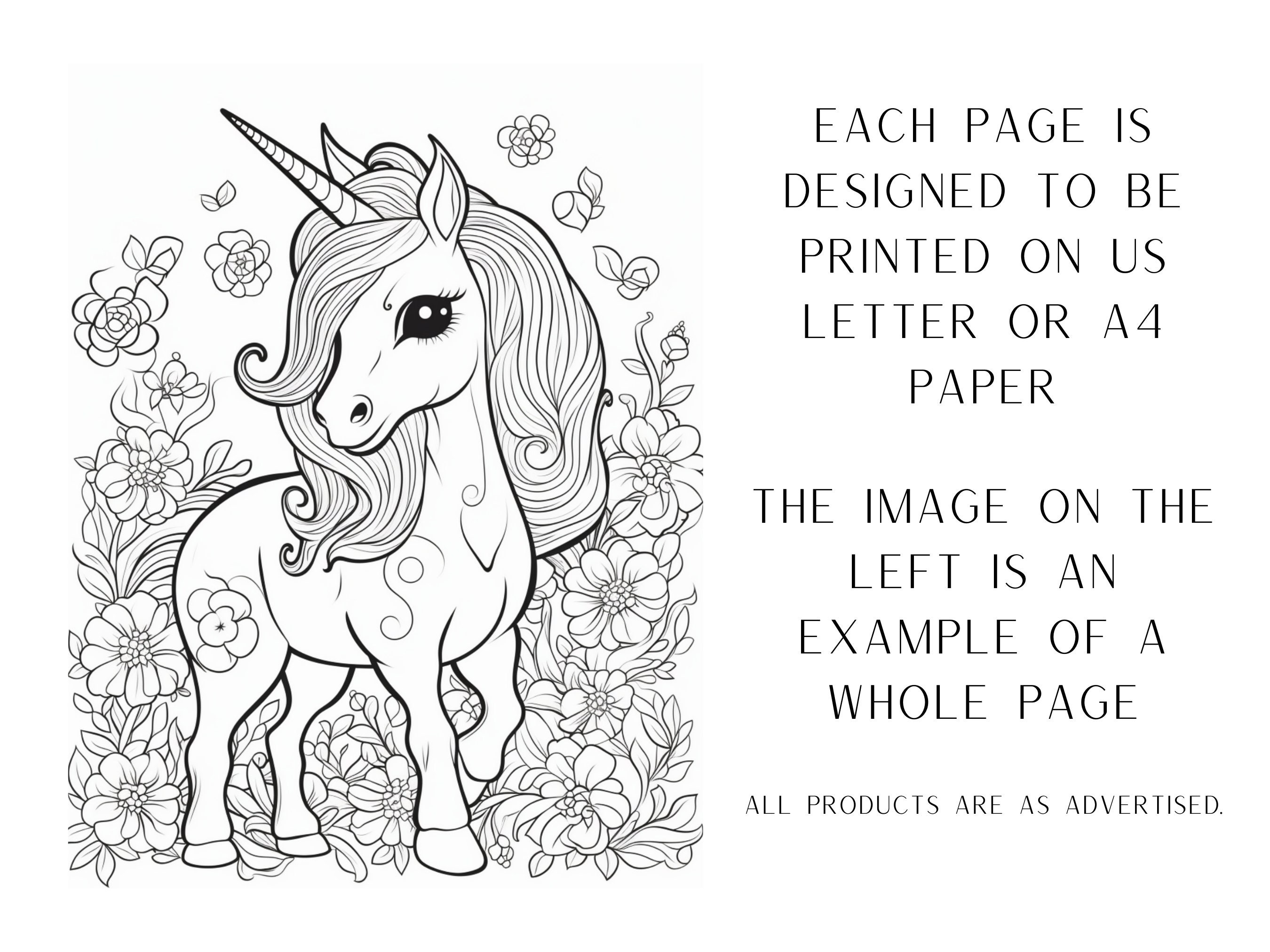 50 Adorable Baby Unicorn Coloring Pages Adult and Kids Coloring Book ...