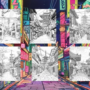 25 Tokyo City Coloring Pages - Adult and Kids Coloring Book, Realism ...