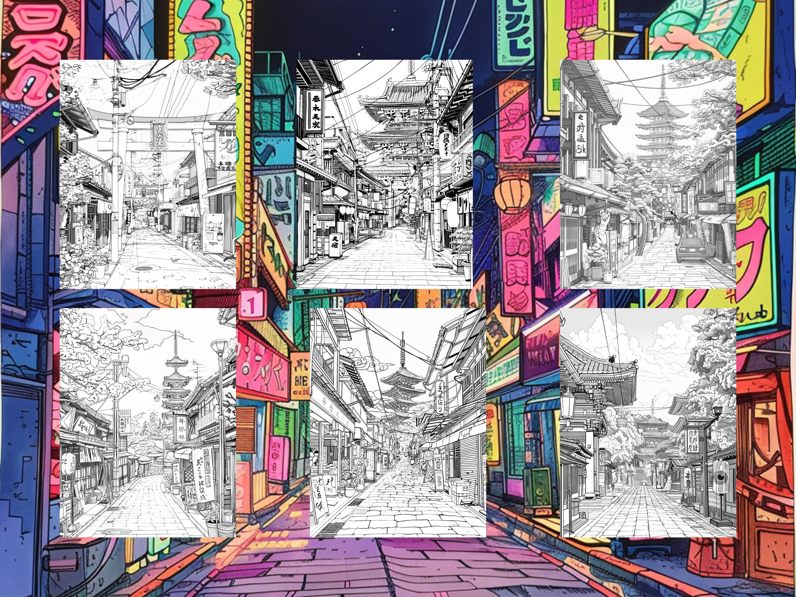 25 Tokyo City Coloring Pages - Adult and Kids Coloring Book, Realism ...