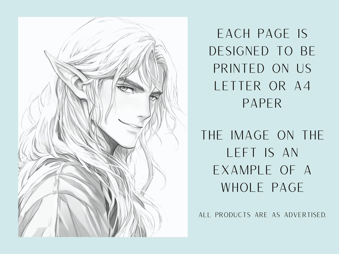 50 Fantasy Anime Elf Coloring Pages - Adult and Kids Coloring Book ...