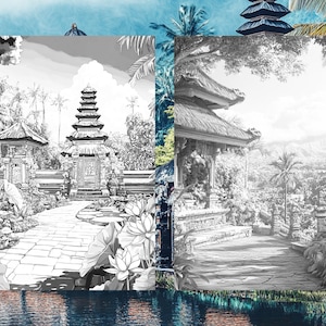 50 Bali Scenery Coloring Pages - Adult and Kids Coloring Book, Realism ...