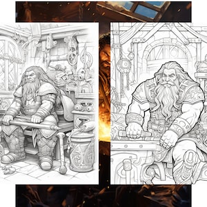 25 Fantasy Blacksmith Coloring Pages - Adult and Kids Coloring Book ...