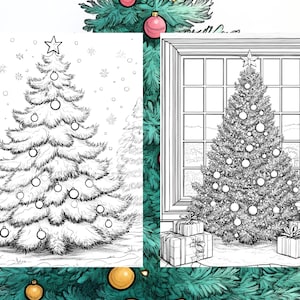 50 Christmas Tree Coloring Pages - Adult and Kids Coloring Book ...