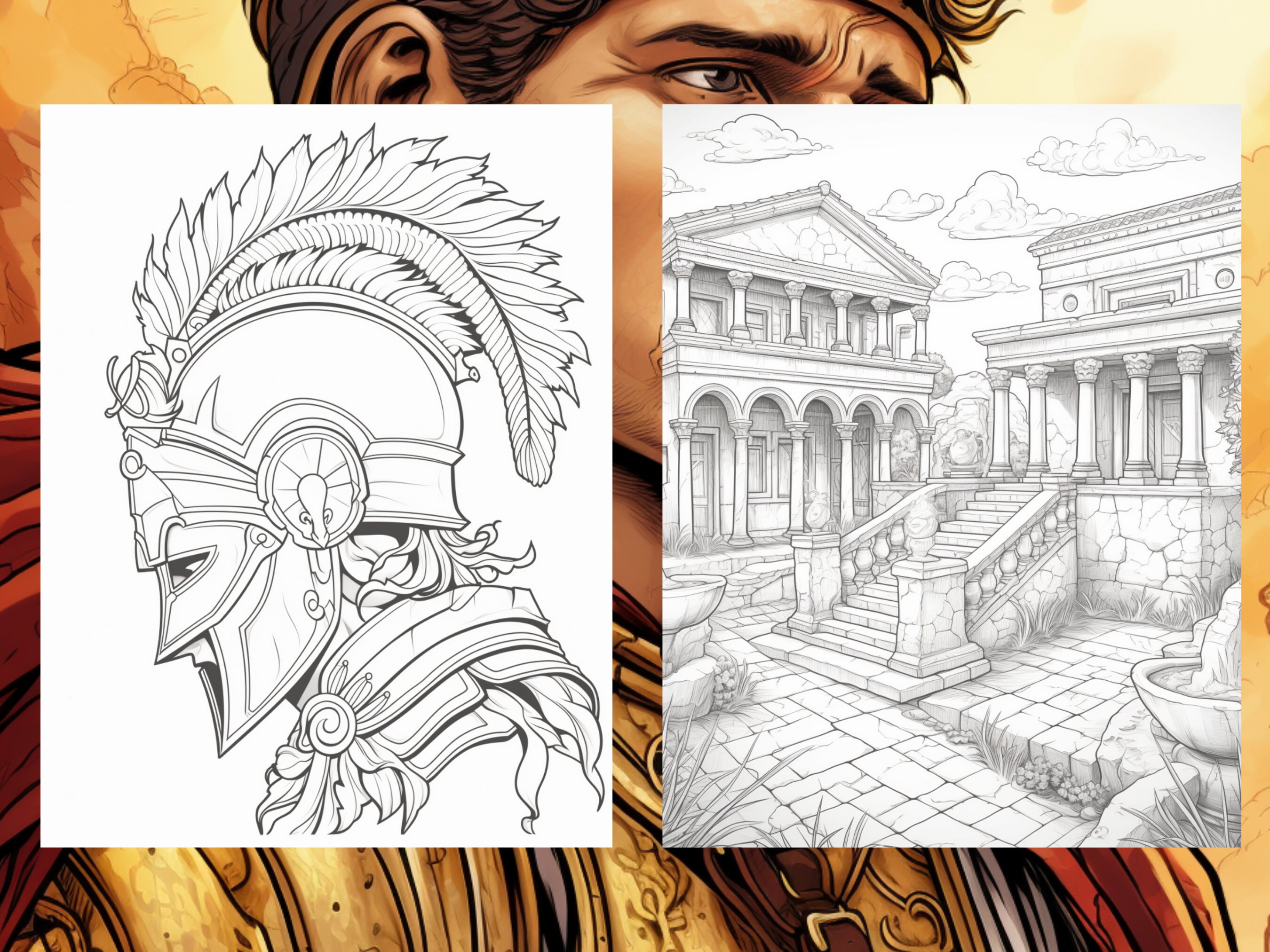 50 Ancient Rome Coloring Pages Adult and Kids Coloring Book, History ...