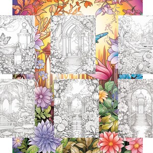 100 Enchanted Garden Coloring Pages - Adults and Kids Coloring Book ...