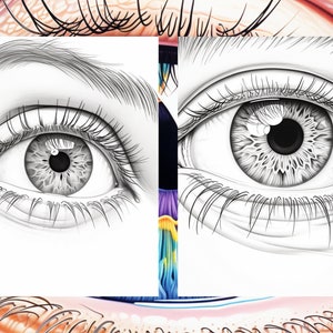 25 Realistic Human Eye Coloring Pages - Adult and Kids Coloring Book ...