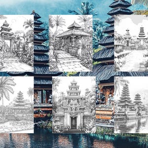 50 Bali Scenery Coloring Pages - Adult and Kids Coloring Book, Realism ...