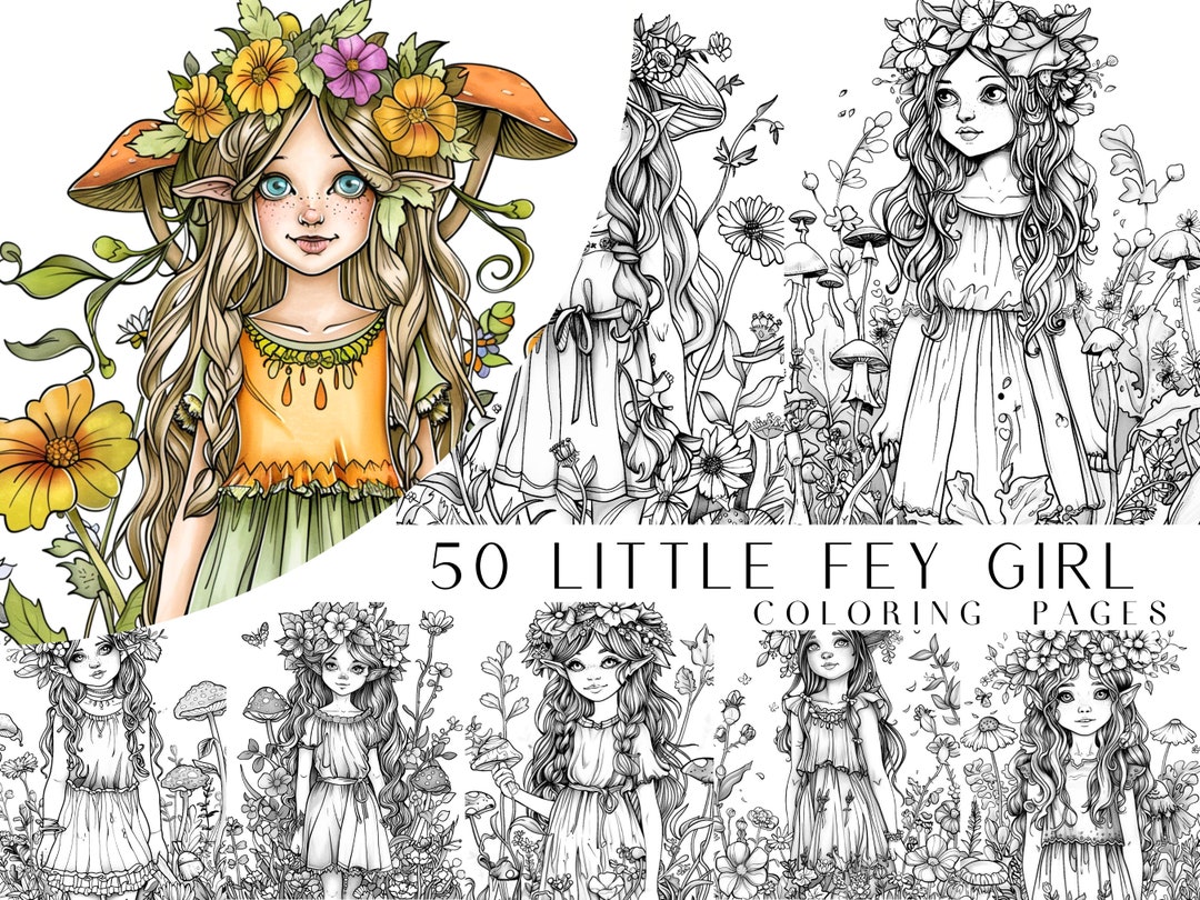 50 Little Fey Girl Coloring Pages - Adult and Kids Coloring Book ...