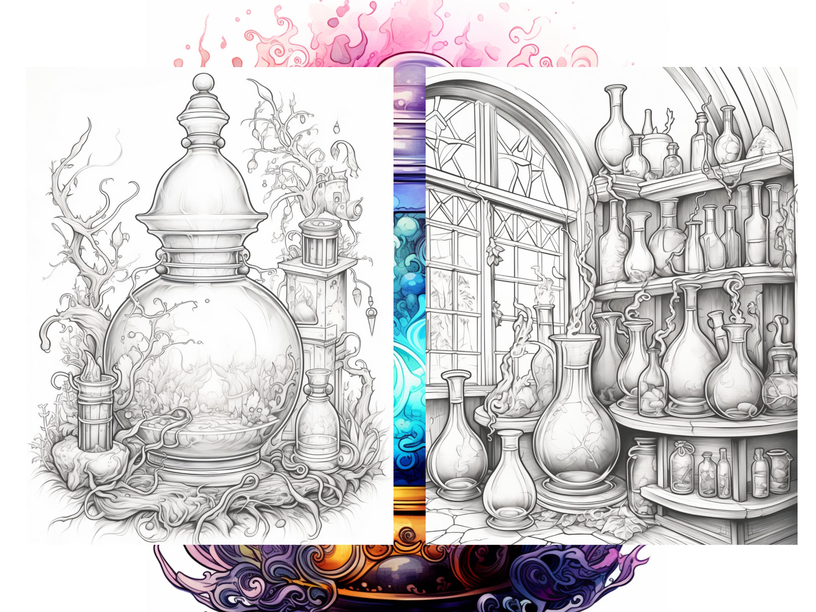 50 Magic Potion Coloring Pages Adult and Kids Coloring Book - Etsy UK