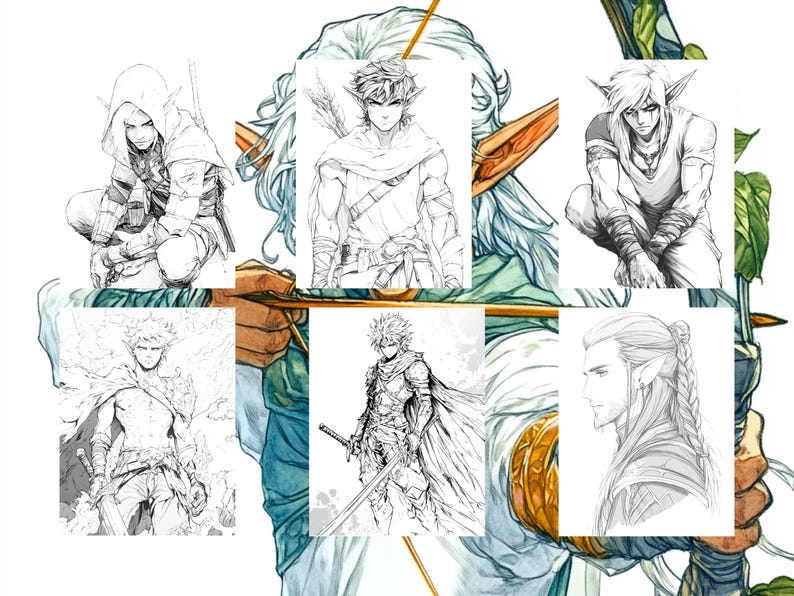 50 Fantasy Anime Elf Coloring Pages - Adult and Kids Coloring Book ...