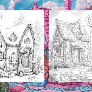 25 Cute Candy House Coloring Pages - Adult and Kids Coloring Book ...