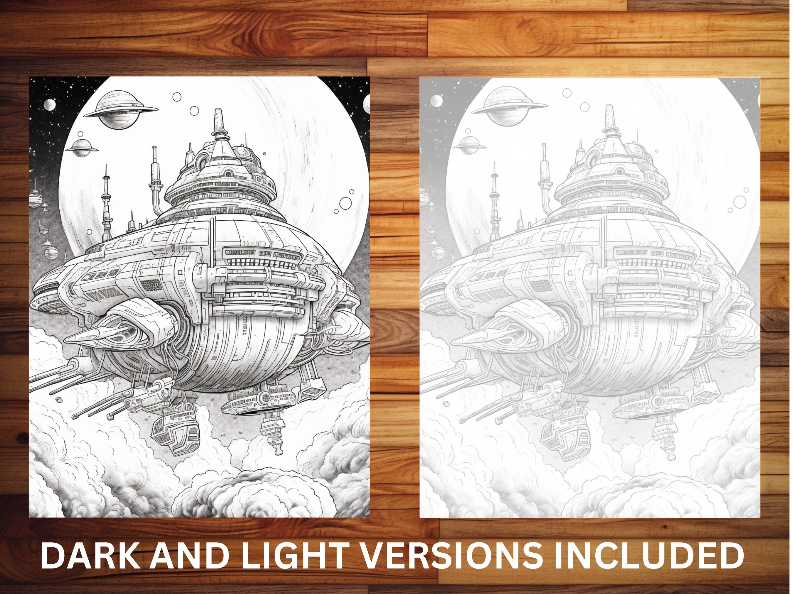 25 Space Adventure Coloring Pages - Kids and Adult Coloring Book ...