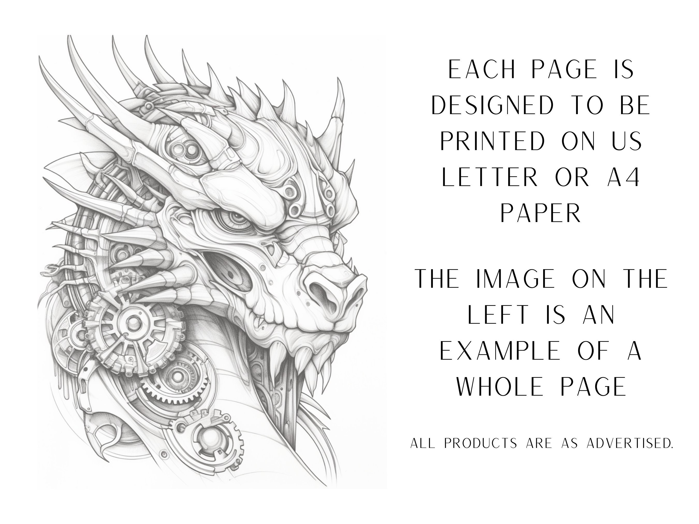 25 Steampunk Dragon Coloring Pages Adults and Kids Coloring Book ...