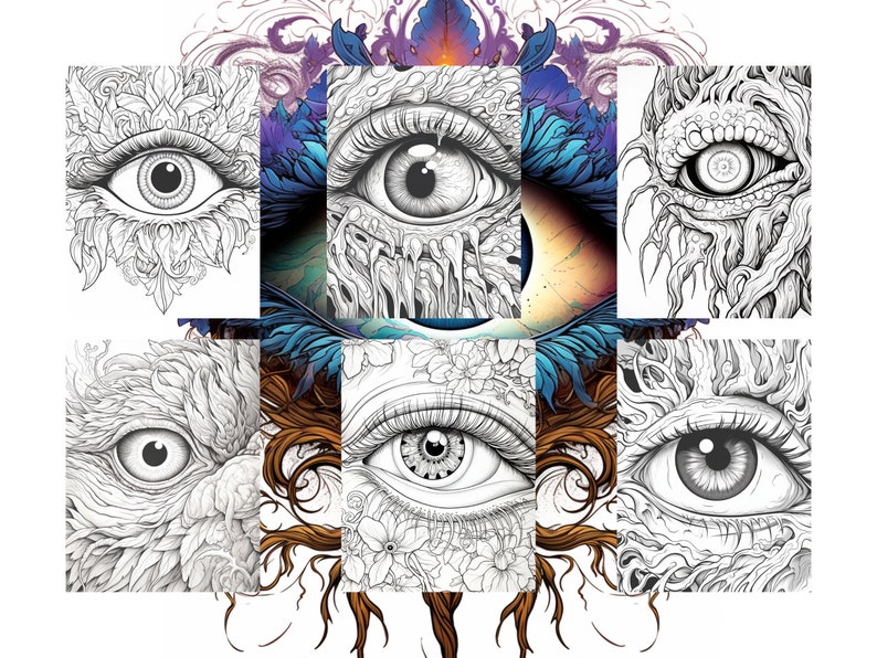 50 Mythical Eye Coloring Pages Adult and Kids Coloring Book - Etsy ...