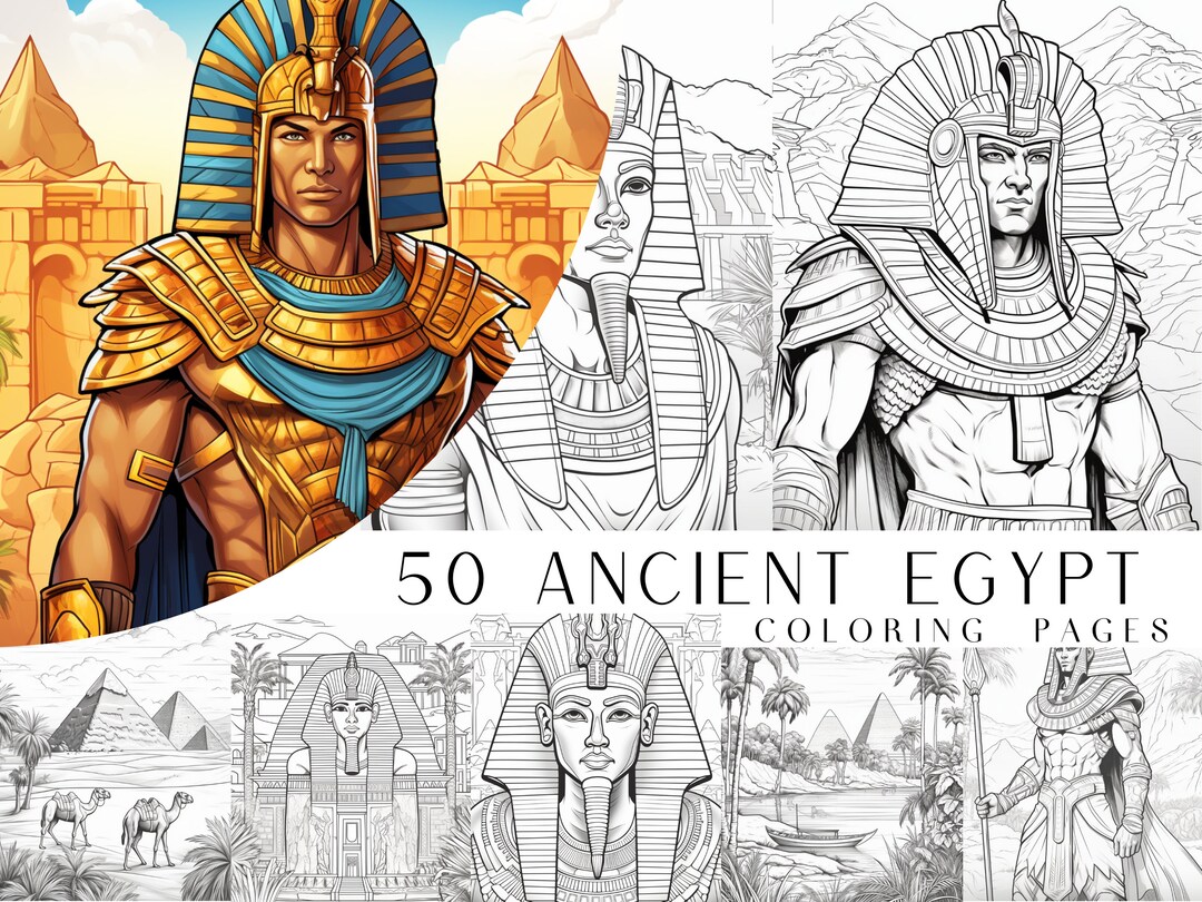 50 Ancient Egypt Coloring Pages - Adult and Kids Coloring Book, History ...