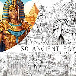 50 Ancient Egypt Coloring Pages - Adult and Kids Coloring Book, History ...