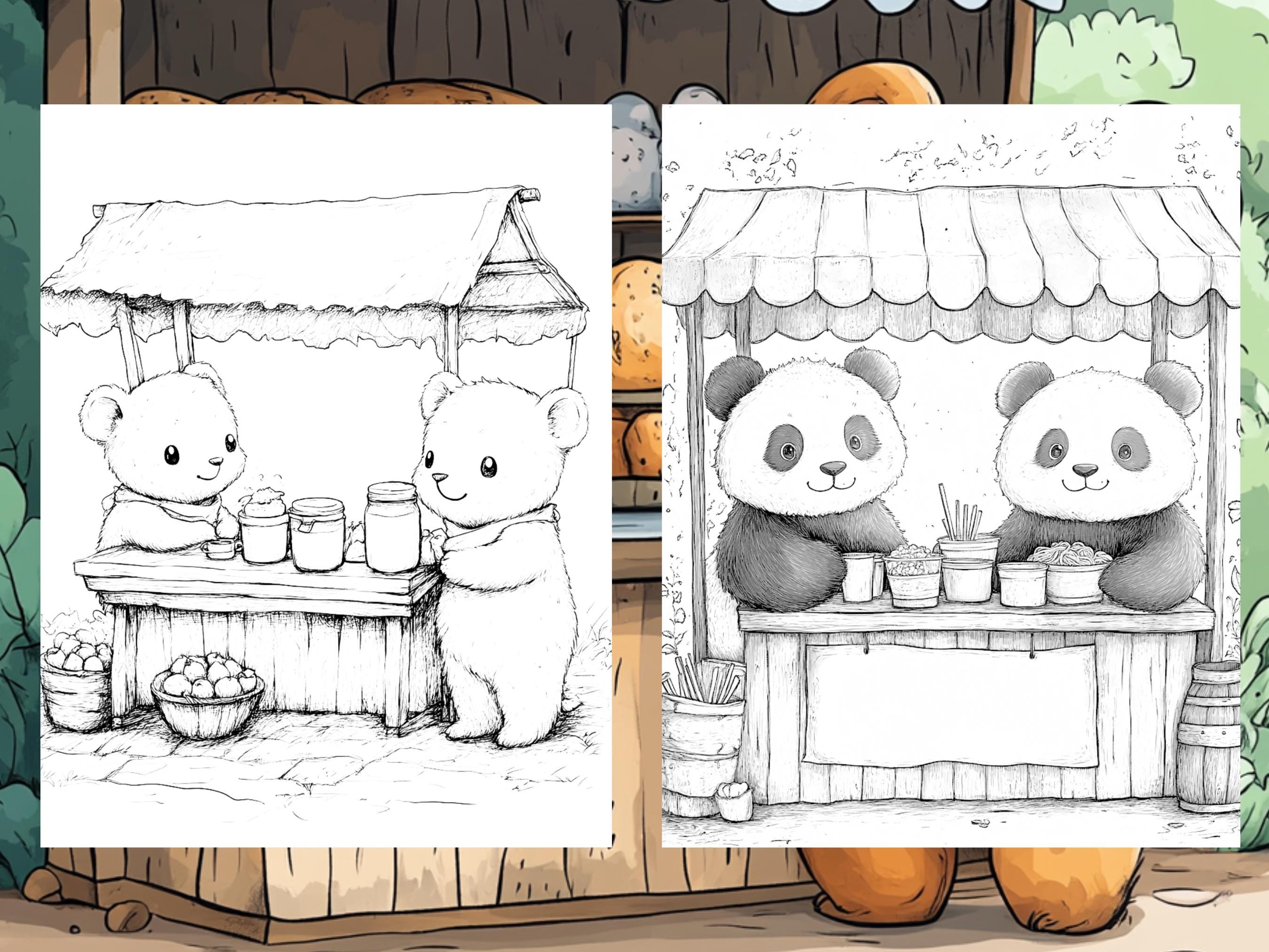 100 Cute Market Stall Coloring Pages - Instant Digital PDF Download ...