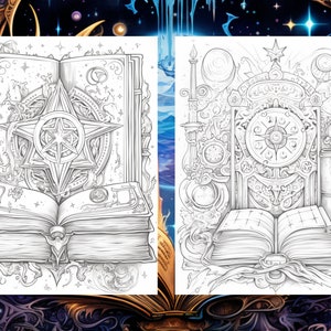 50 Magical Spellbook Coloring Pages - Adult and Kids Coloring Book ...