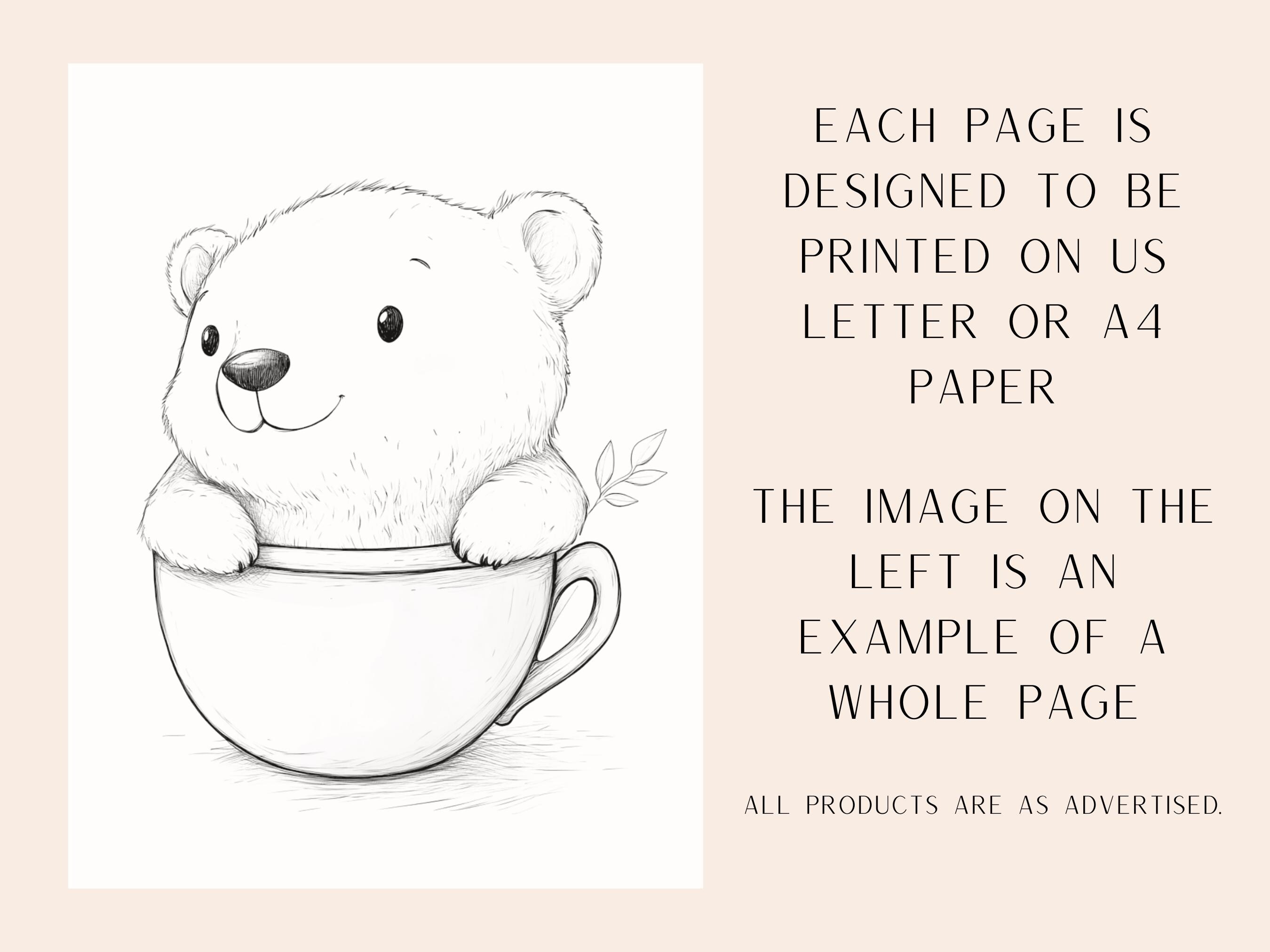 100 Cutie in A Cup Coloring Pages - Adult and Kids Coloring Book, Baby ...