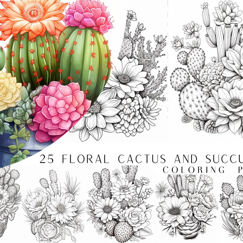 Desert Plant Coloring Pages - Etsy UK