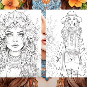 25 Bohemian Woman Coloring Pages - Adults and Kids Coloring Book ...