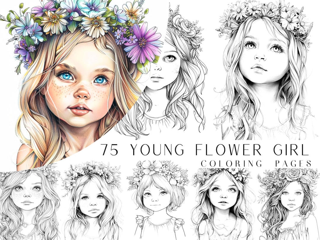 75 Young Flower Girl Coloring Pages - Printable PDF, Adults and Kids ...