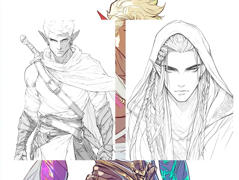 50 Fantasy Anime Elf Coloring Pages - Adult and Kids Coloring Book ...