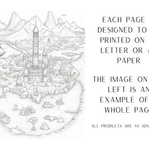 50 Fantasy Map Coloring Pages - Adult and Kids Coloring Book, Fantasy ...