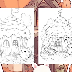 50 Kawaii Tiny Home Coloring Pages - Adult and Kids Coloring Book ...