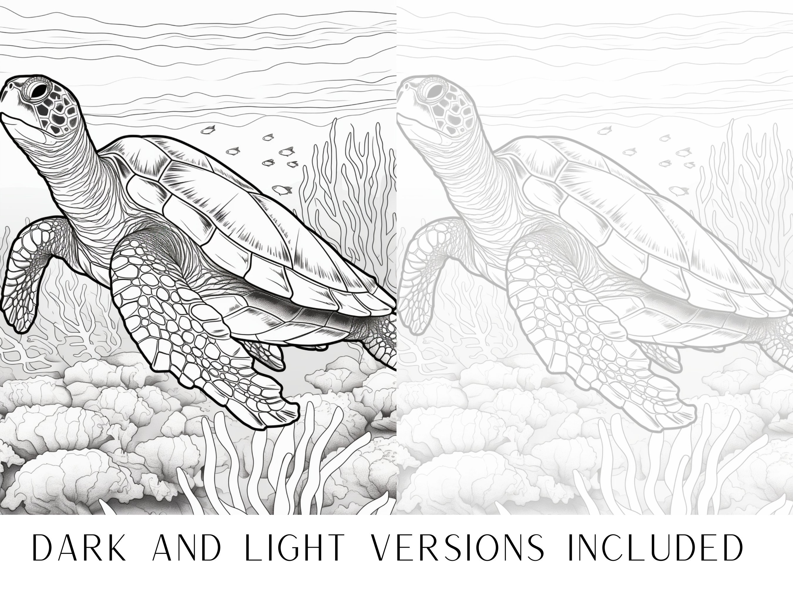 50 Sea Creature Coloring Pages - Adult and Kids Coloring Book, Ocean ...