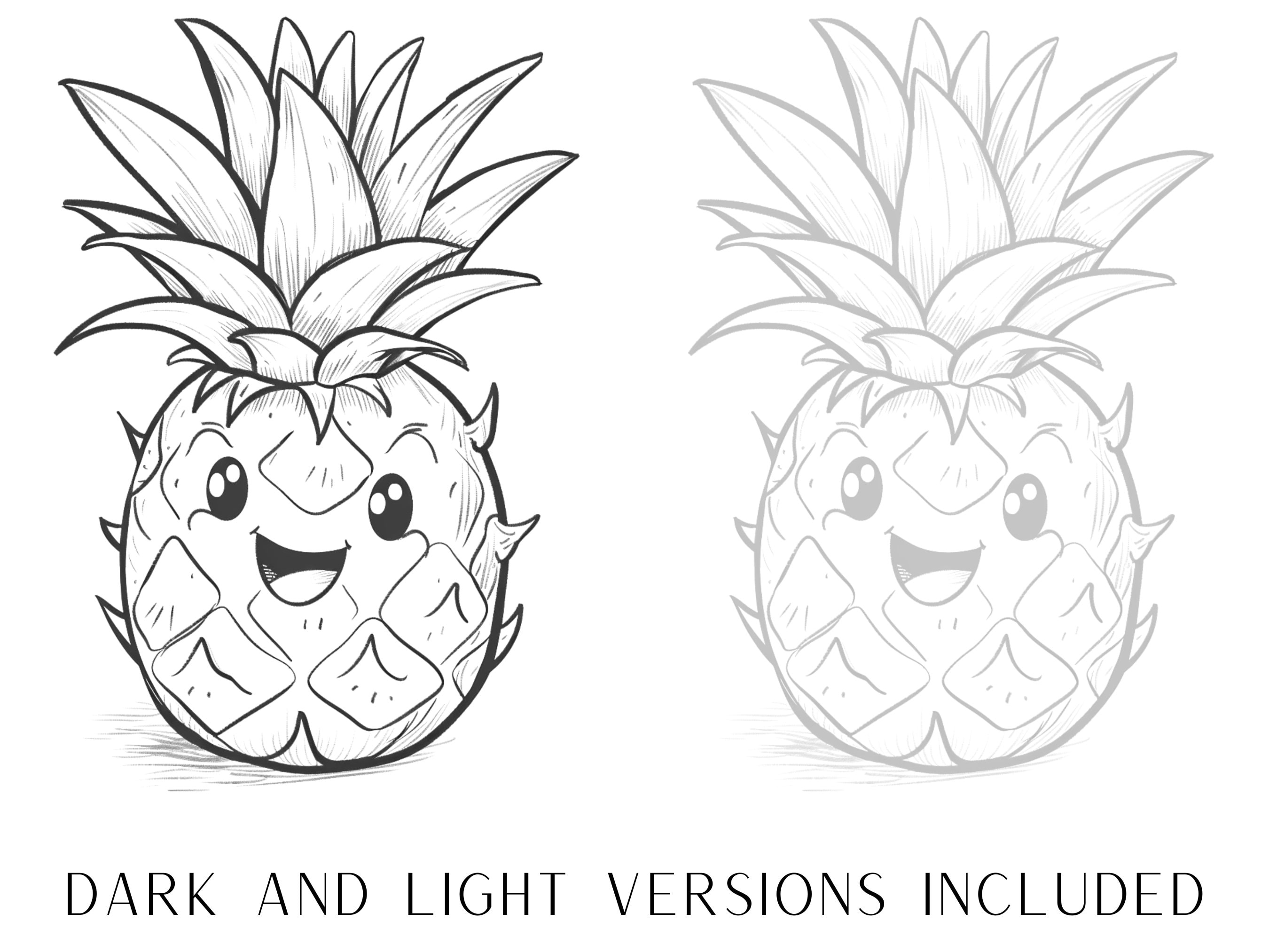 25 Cute Kawaii Fruit Coloring Pages - Adult and Kids Coloring Book ...