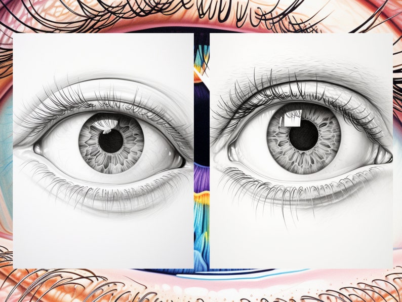 25 Realistic Human Eye Coloring Pages Adult and Kids Coloring Book ...