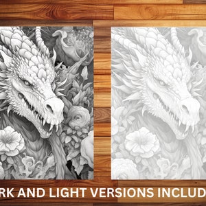 25 Flower Dragon Coloring Pages - Adults and Kids Coloring Book ...