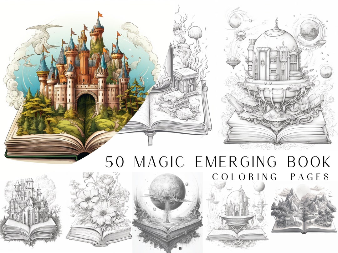 50 Magic Emerging Book Coloring Pages - Adult and Kids Coloring Book ...