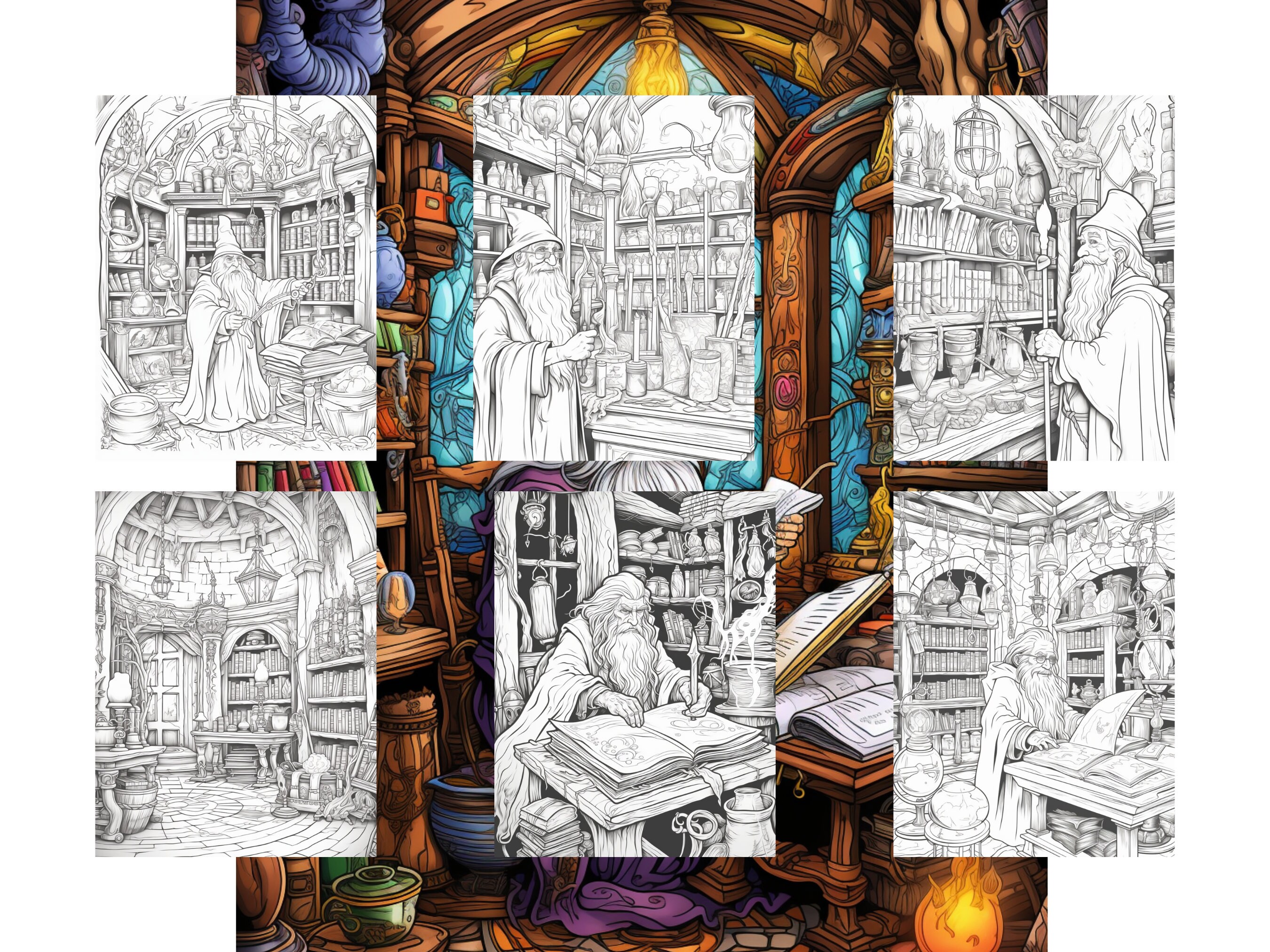 25 Wizardry Shop Coloring Pages Adult and Kids Coloring - Etsy