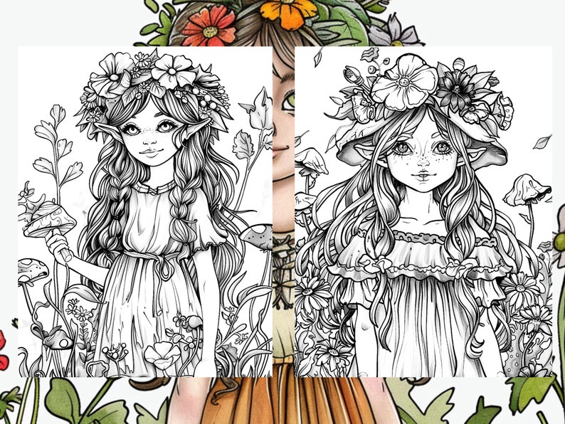 50 Little Fey Girl Coloring Pages - Adult and Kids Coloring Book ...