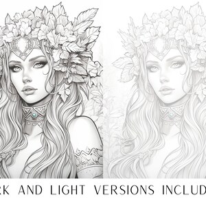 25 Fantasy Elf Druid Girl Coloring Pages - Adult and Kids Coloring Book ...