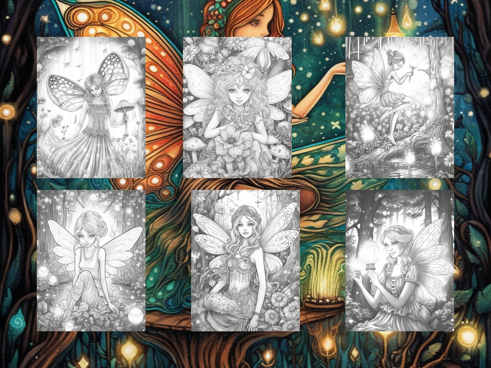 25 Enchanted Forest Fairy Coloring Pages Adult and Kids - Etsy