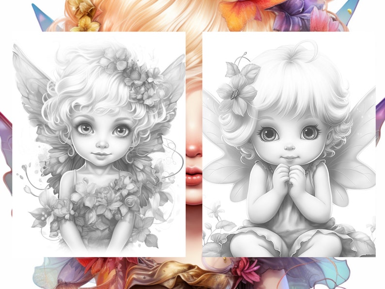 25 Adorable Baby Fairy Coloring Pages Adult and Kids Coloring Book ...