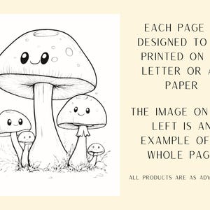 50 Kawaii Mushroom Coloring Pages - Instant Digital PDF Download, Cute ...