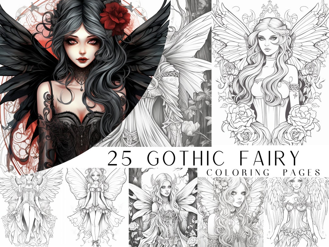 25 Gothic Fairy Coloring Pages Adult And Kids Coloring Book Fantasy